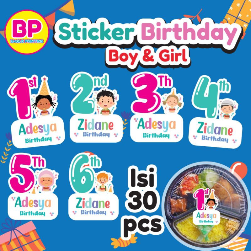 Jual Isi 30 pcs Sticker Ulang Tahun Anak Sticker Karakter Bento ...