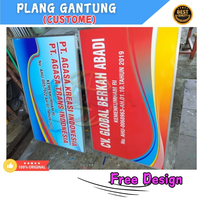 Jual PLANG USAHA / CV / PT / UD dsb GANTUNG (CUSTOM) | Shopee Indonesia