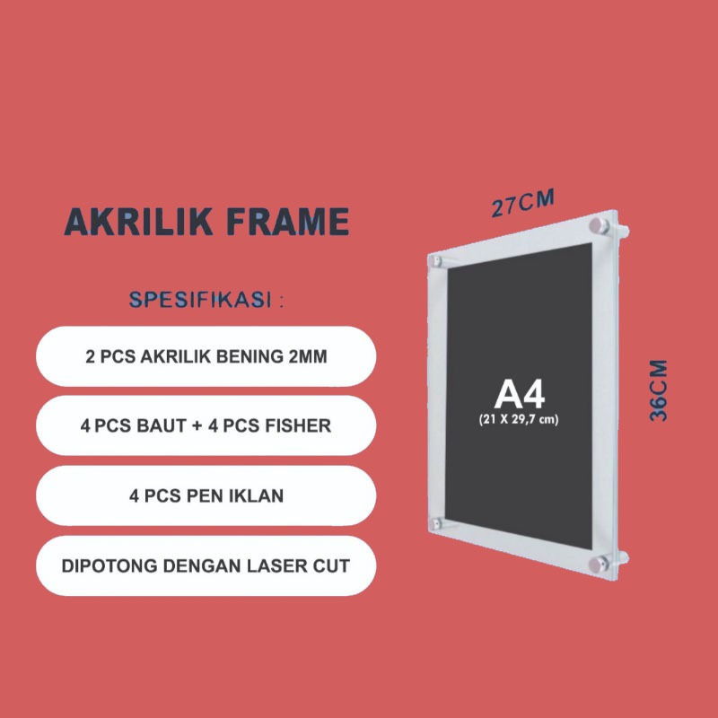 Jual Frame Akrilik A4 2mm | Shopee Indonesia