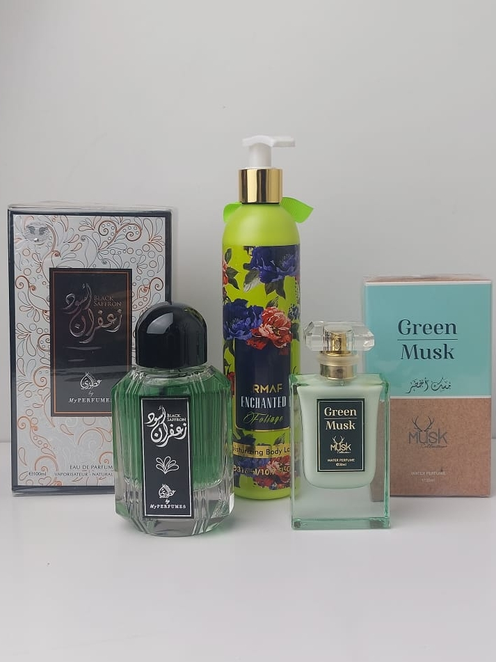 Jual Black saffron +green musk+ armaf body lotion varian foliage ...