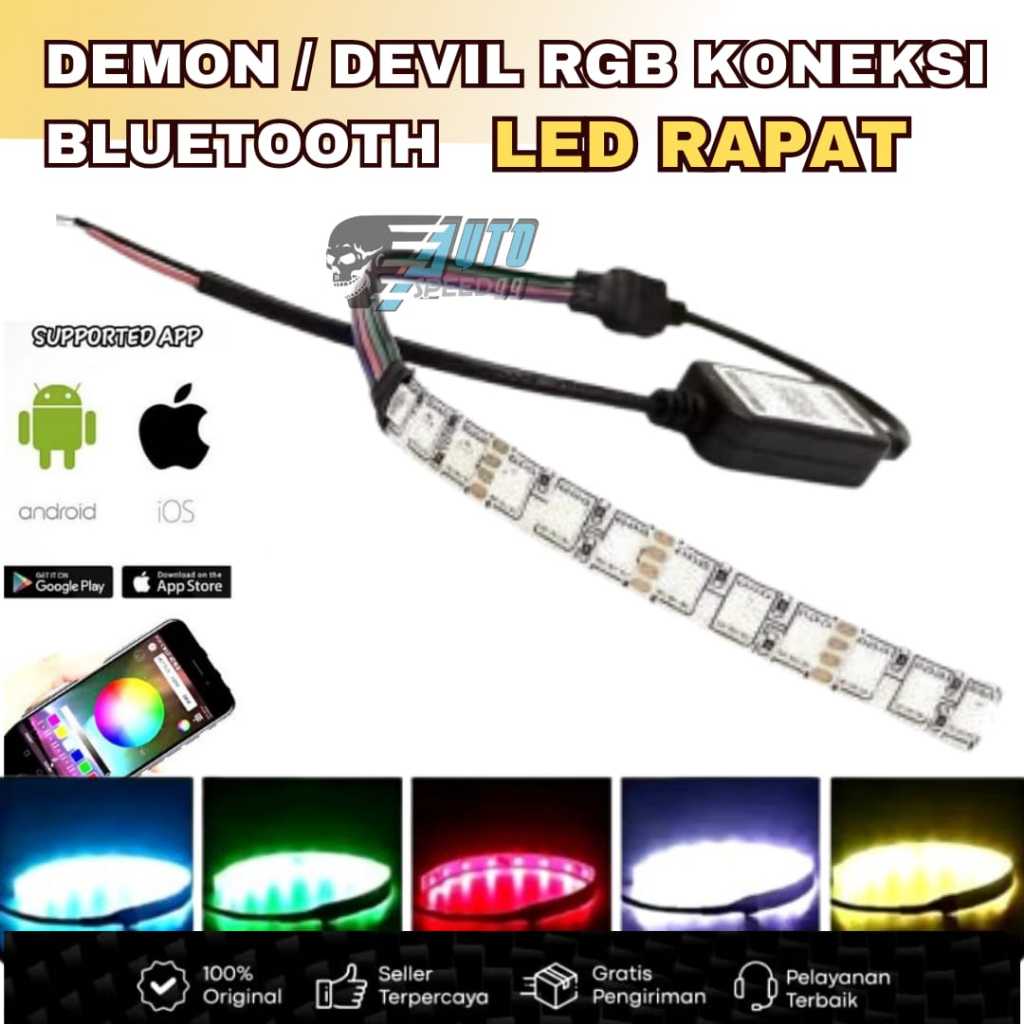 Jual LAMPU LED RAPAT DEMON RGB ANDROID/ DEVIL RGB KONEKSI HP BLUETOOTH | Shopee Indonesia