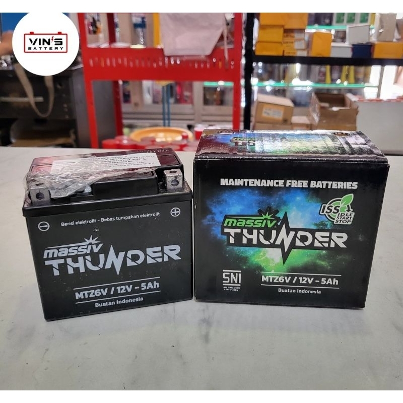 Jual Aki Motor Massiv Thunder MTZ6V 5 Ah Nmax/Aerox/Vario 125/150/Beat ...