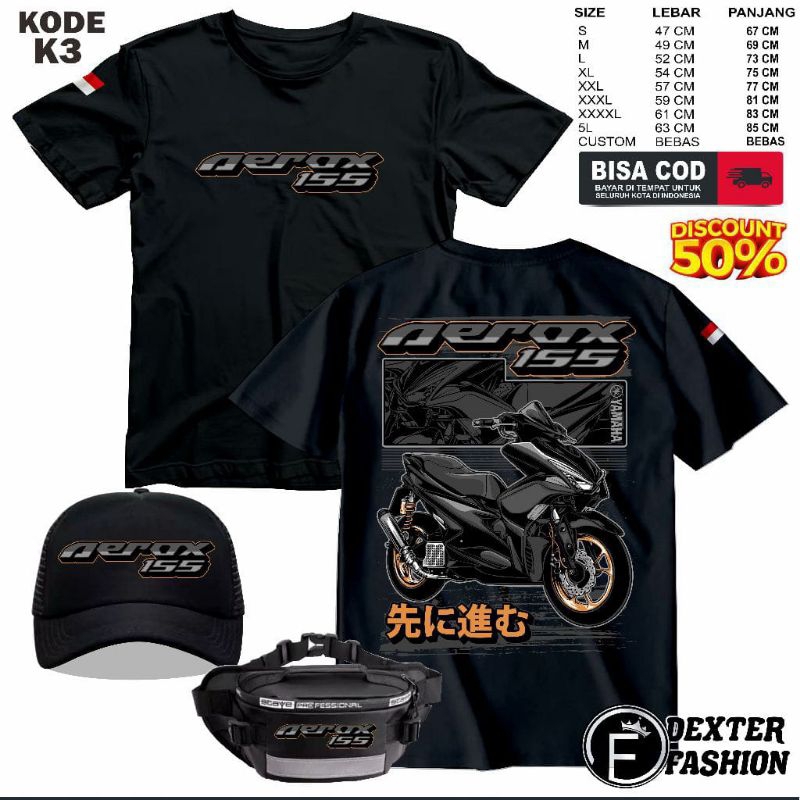 Jual KAOS YAMAHA AEROX ORIGINAL BAJU AEROX 155CC TERBARU T-SHIRT AEROX PRIA WANITA | Shopee ...