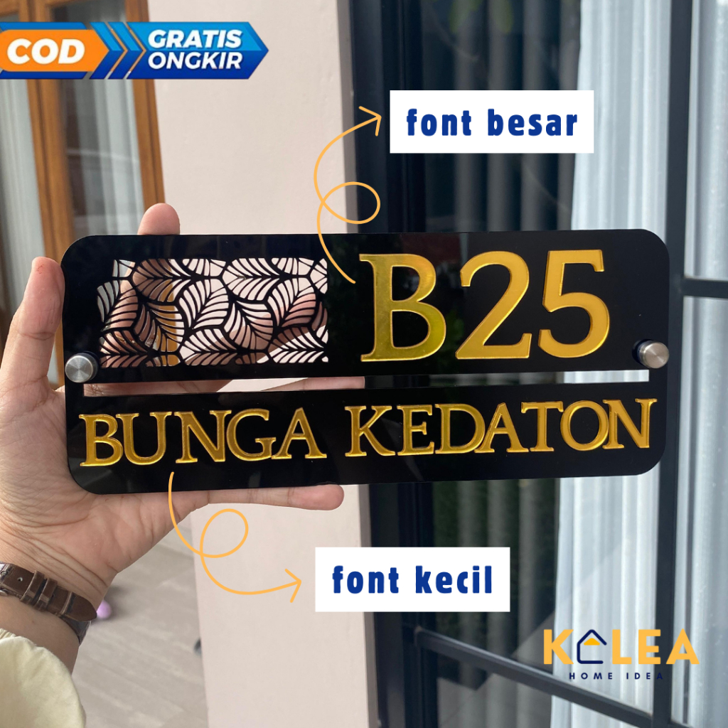 Jual FONT SAJA Nomor Rumah Timbul 3D Bahan Akrilik Putih Hitam Chrome ...