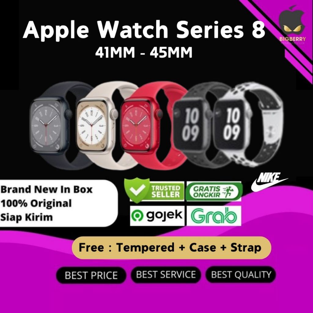 Jual Apple Watch Series 8 2022 41mm 45mm Nike iWatch Midnight Starlight ...