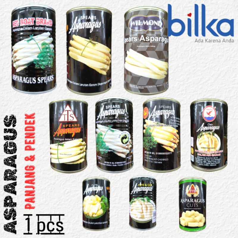 Jual ASPARAGUS Kemasan Kaleng 430gr (Potongan Panjang & Pendek ...