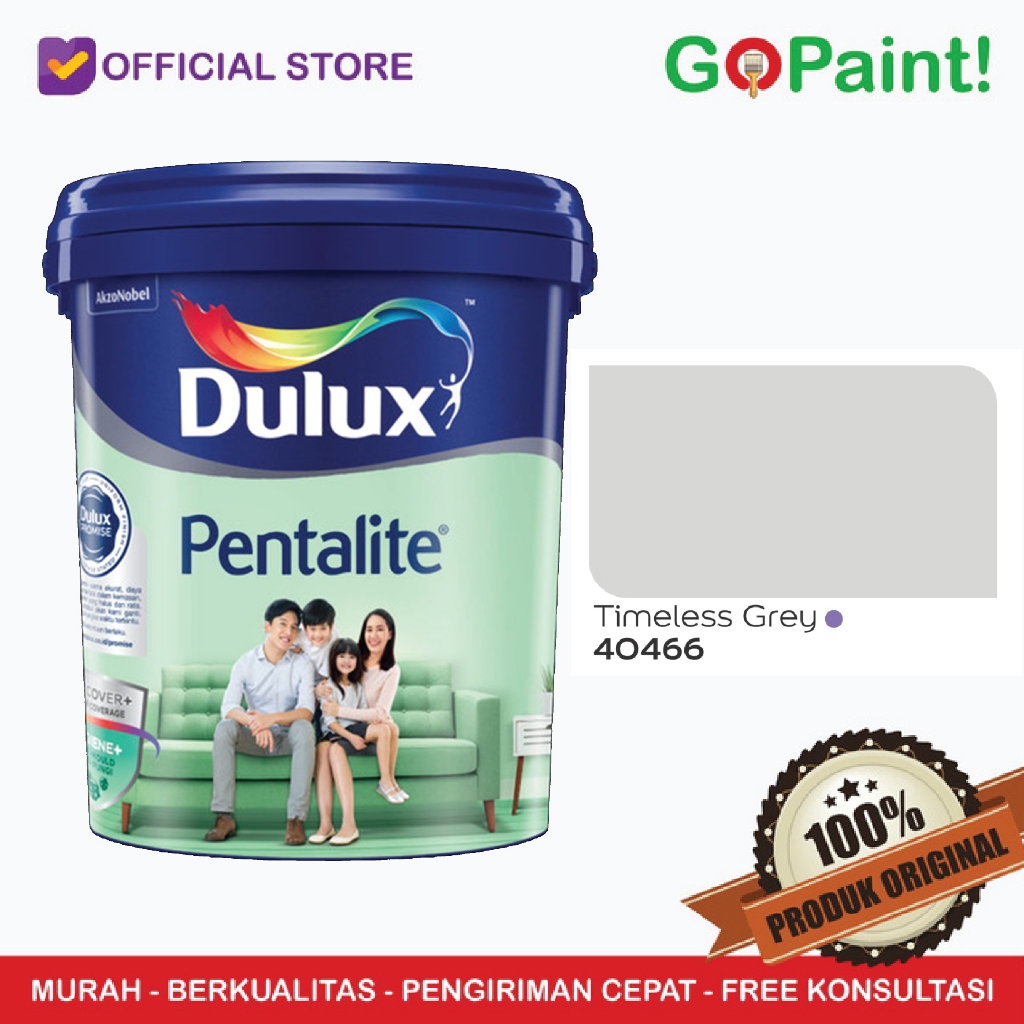 Jual Cat Tembok Interior | Dulux Pentalite TIMELESS GREY 20 L | Kemasan ...