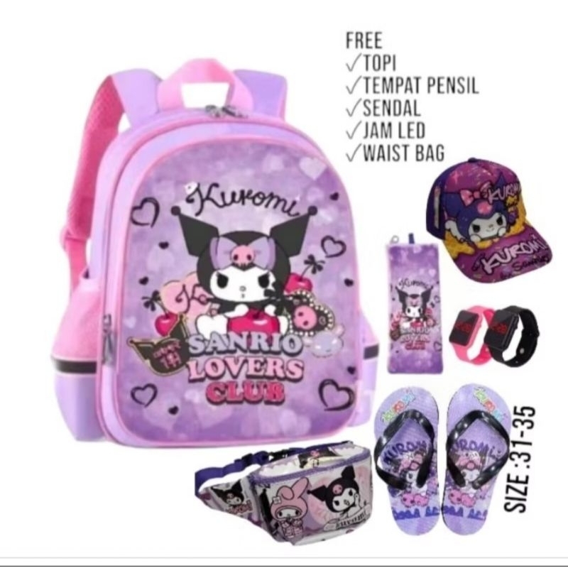 Jual PAKET HEMAT TERLARIS Ransel Sekolah Motif Kuromi Anak Sd Model Terbaru Tas Sekolah karakter ...