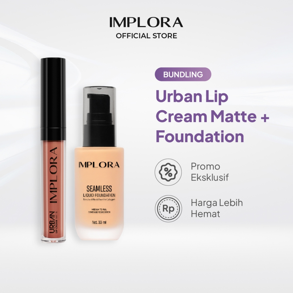 Jual Implora Promo Lip Cream Matte + Foundation | Shopee Indonesia