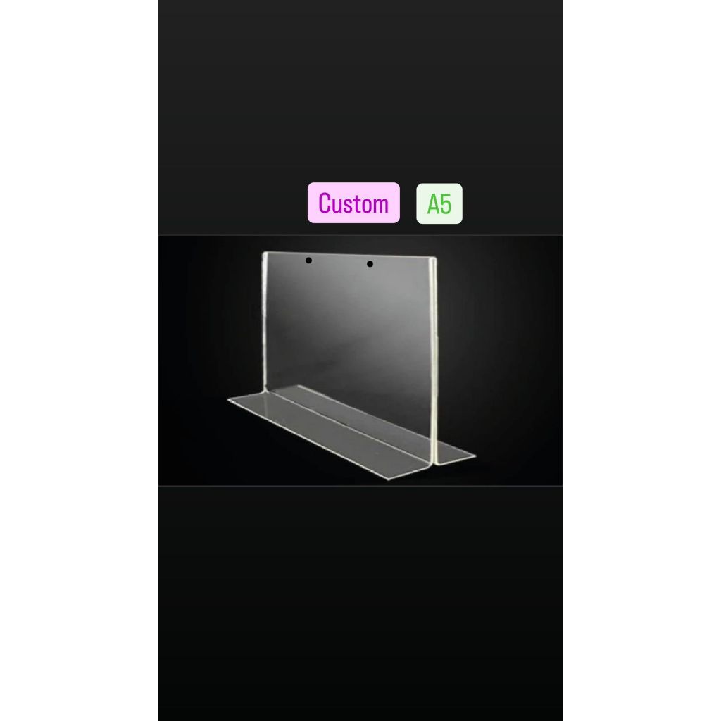 Jual Tempat brosur Akrilik A5 2MM/ Tent card Akrilik / Tent holder ...