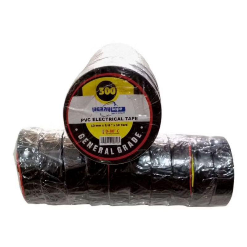 Jual BERRY isolasi hitam PVC electrical 300 tebal 13mm | Shopee Indonesia