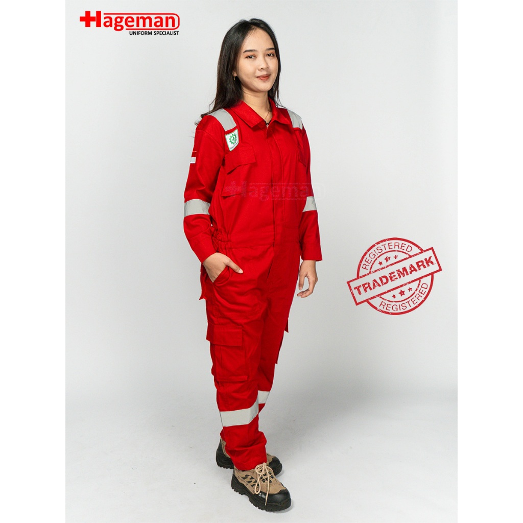 Jual Hageman - Wearpack Coverall/Coverall Safety Warna Merah | Shopee ...
