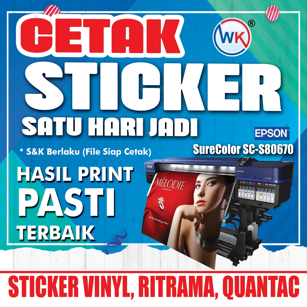 Jual Cetak Stiker Vinyl Meteran Indoor Waterproof / STANDAR, QUANTAC ...