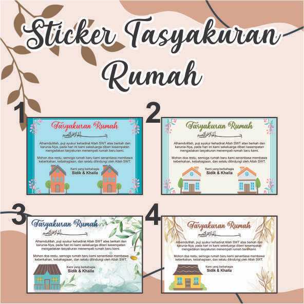 Jual (isi 15-70pcs) Sticker Tasyakuran Rumah Baru / Syukuran Rumah Baru ...