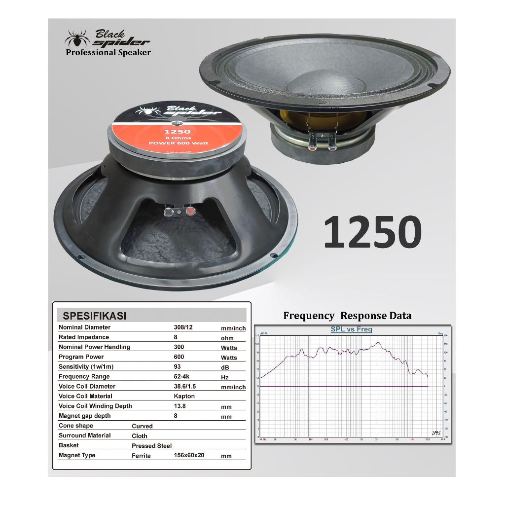 Jual Speaker Component Black Spider 12 inci - BS 1250 | Shopee Indonesia