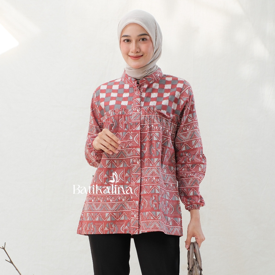 Jual Batik Alina Baju Batik Wanita Modern Atasan Blouse Batik Kerja ...