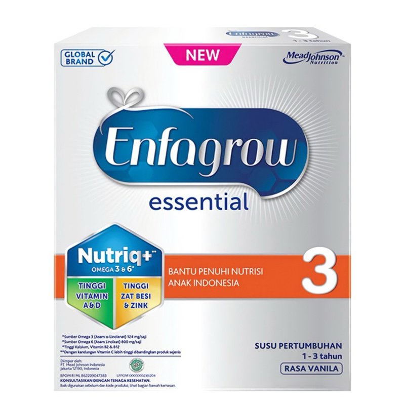 Jual Enfagrow Essential 3 Susu Bubuk Pertumbuhan Anak 1-3 Tahun Vanila ...