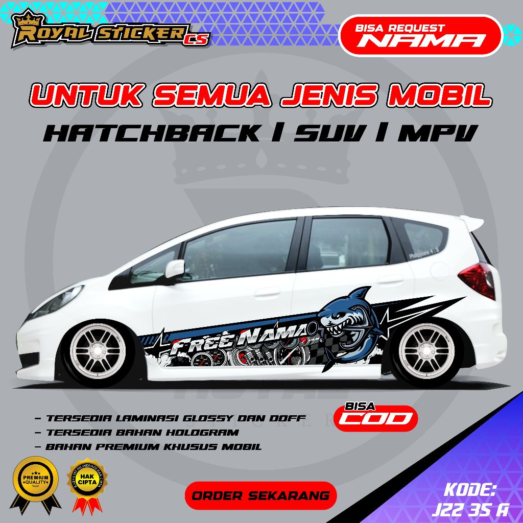 Jual JZZ 35-STIKER DECAL THAILOOK KARAKTER JAZZ, SIGRA , AYLA , AVANZA ...