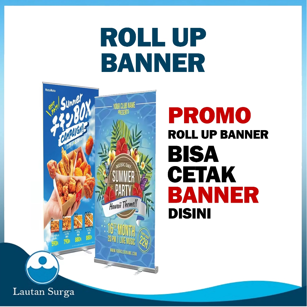Jual (PAKET STANDING Roll Up Banner Alumunium 85x200 cm) Cetak Stand ...