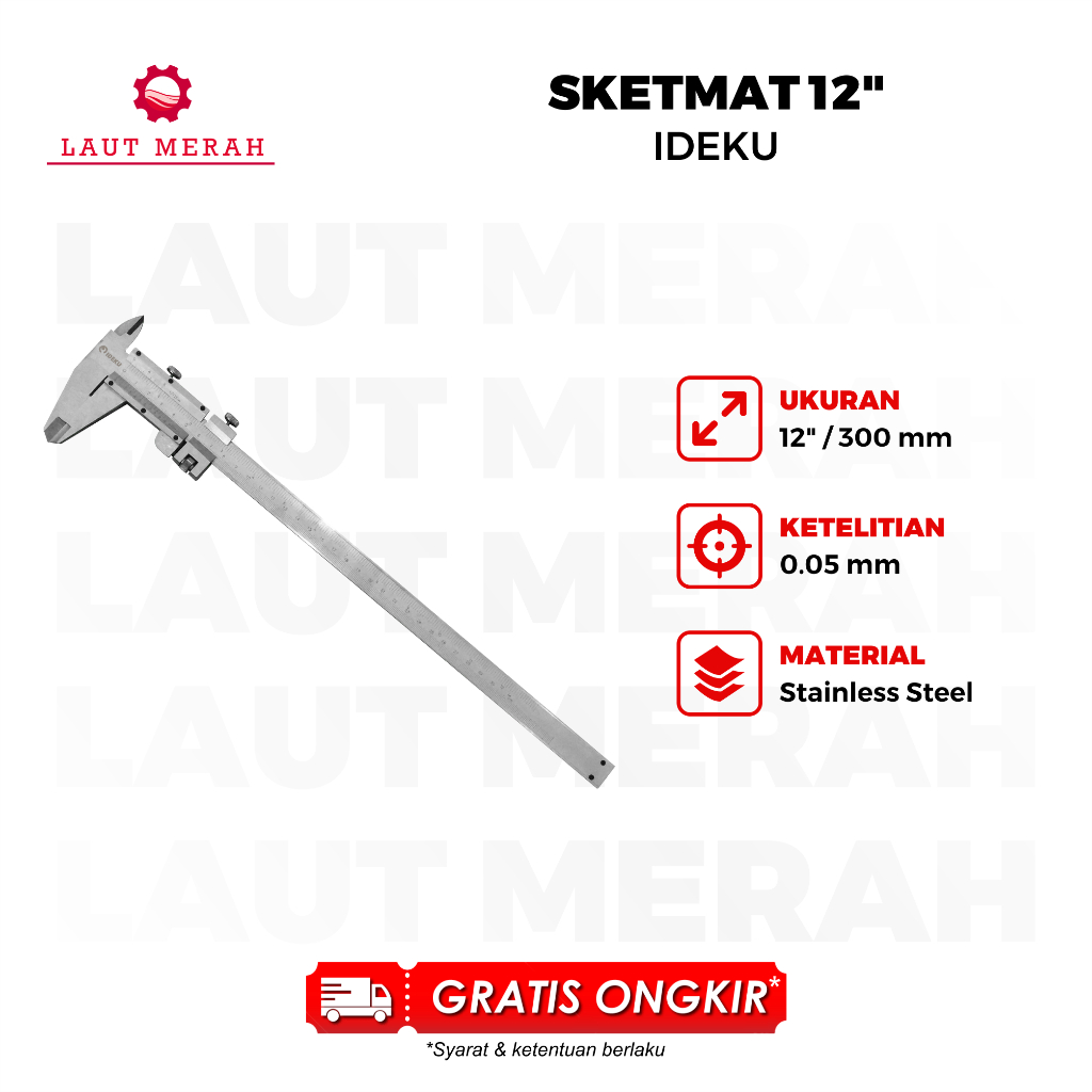 Jual Jangka Sorong Sigmat 12" IDEKU / Vernier Caliper Sketmat 300 mm Besi Jangka Sigmat | Shopee ...