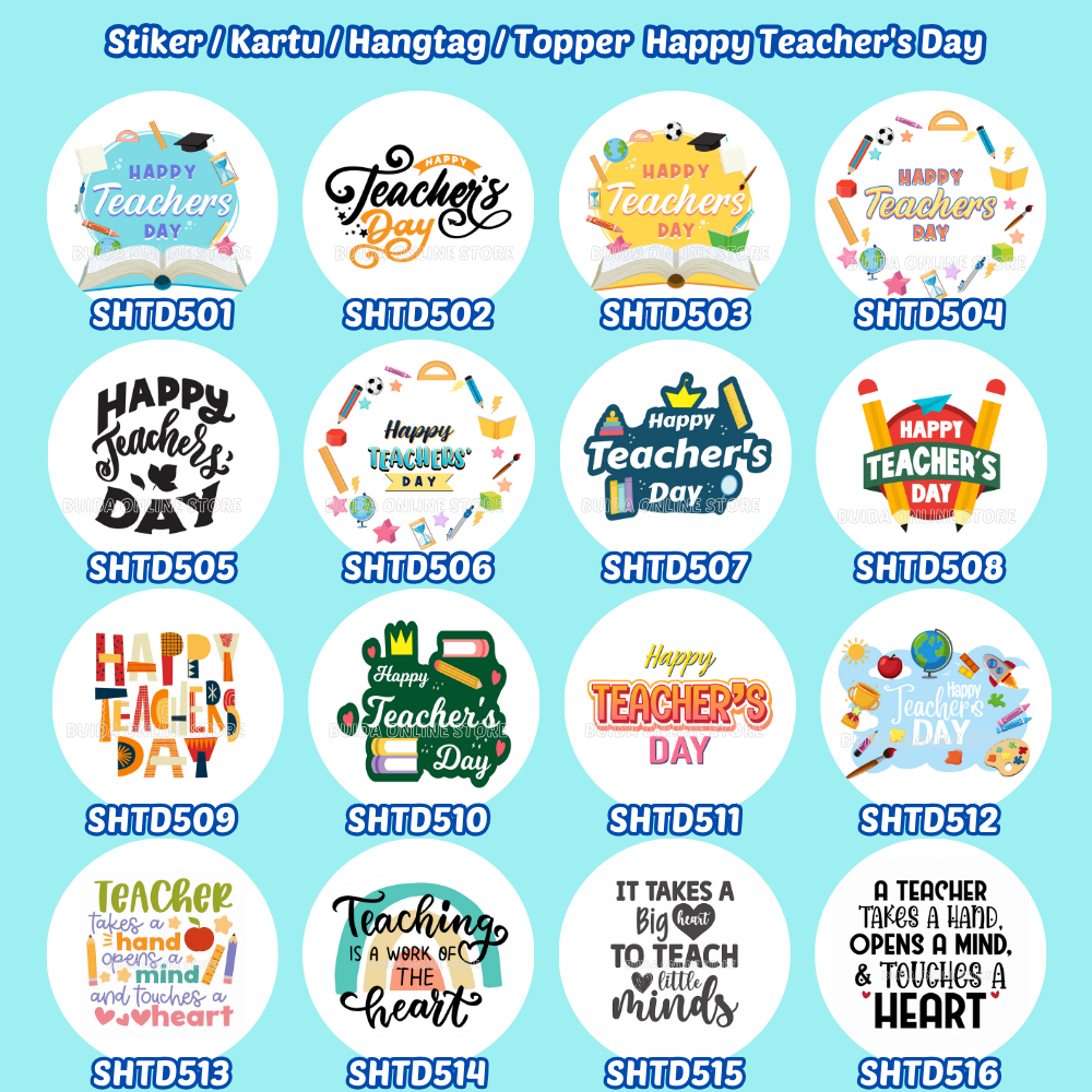 Jual Label Sticker Stiker Happy Teacher's Day Selamat Hari Guru ...