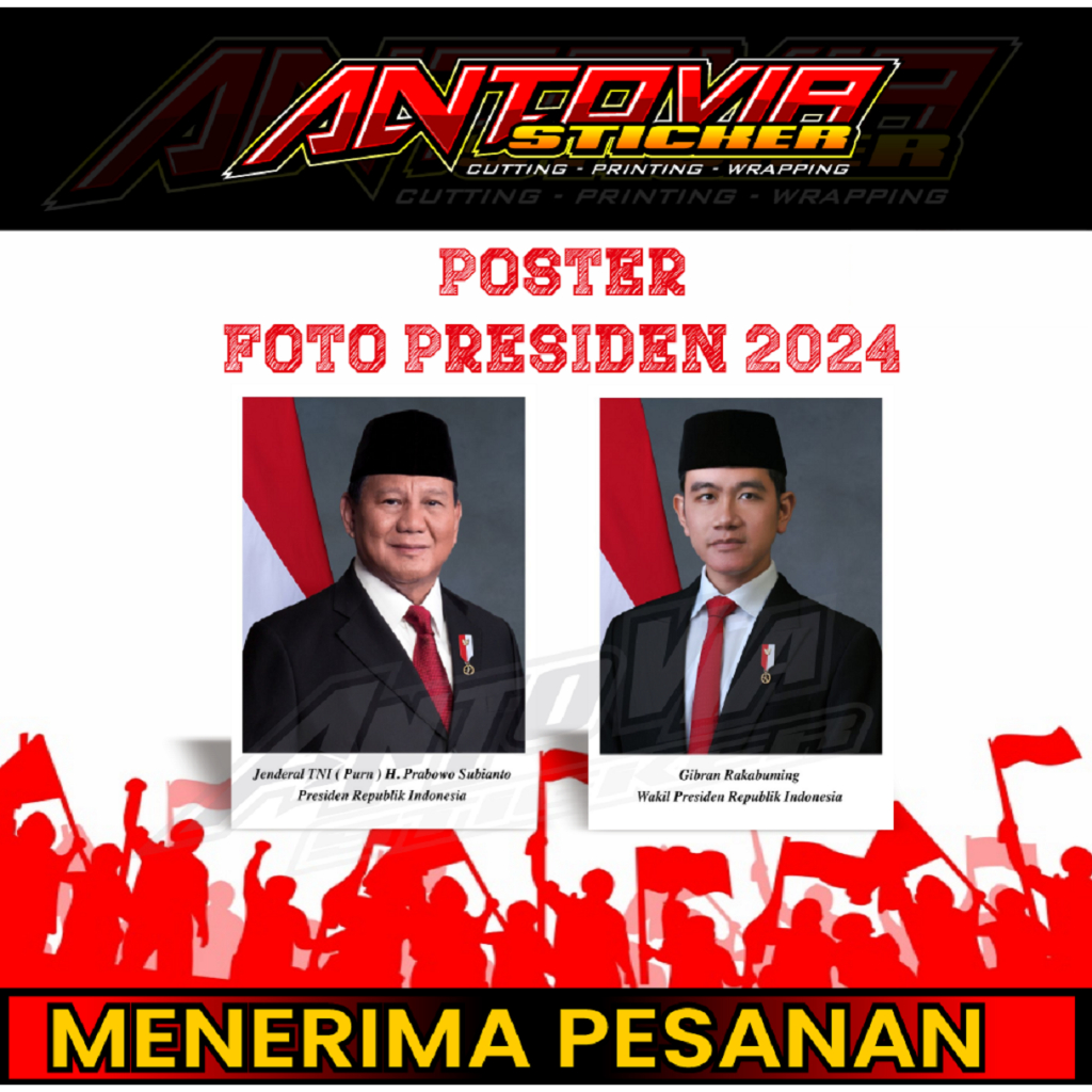 Jual Poster + Presiden Ri H, Prabowo Subianto Dan Wapres Gibran ...