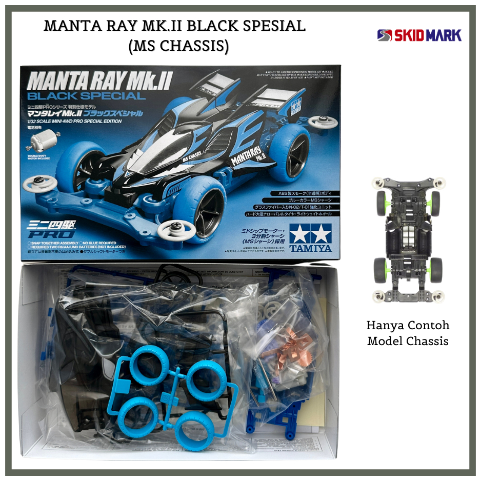 Jual Mobil Rakit Tamiya Mini 4WD - Manta Ray MK II Black Spesial MS ...