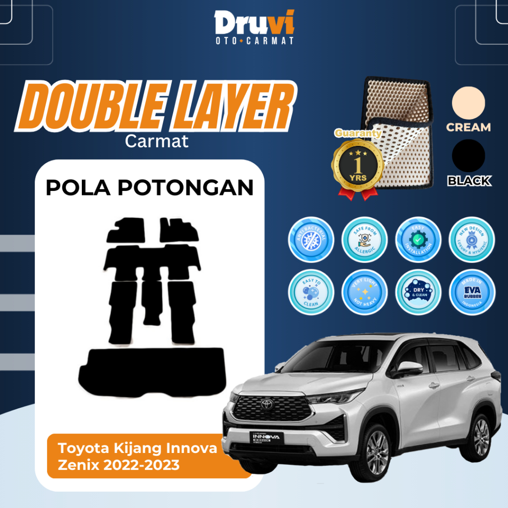 Jual Druvi Karpet Mobil Carmat | Toyota Kijang Innova Zenix 2022-2023 ...