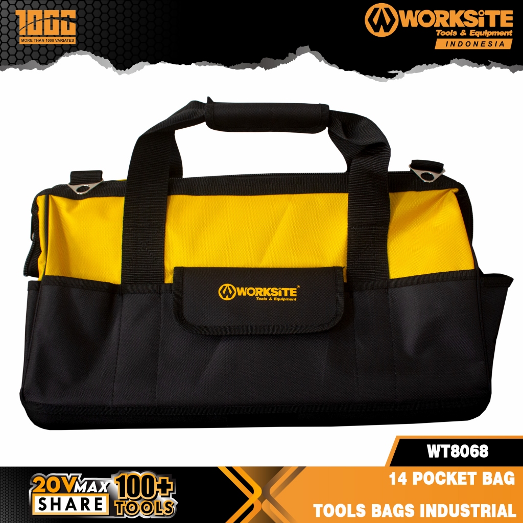 Jual WORKSITE Tool Bag Tas perkakas Kerja Alas tebal ukuran 24 ...