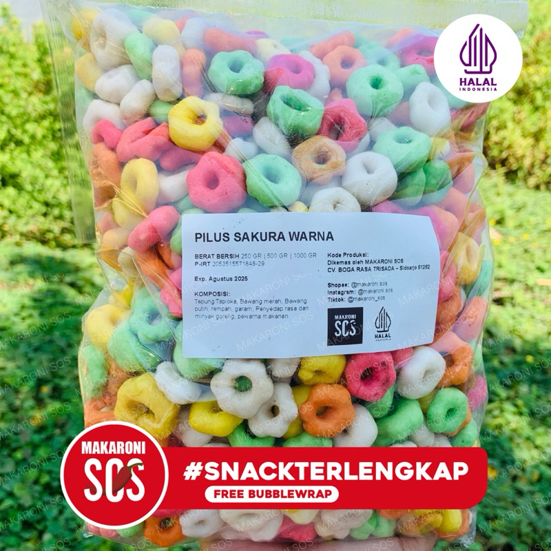 Jual pilus sakura 250gr warna alen alen sakura gurih asin renyah snack ...