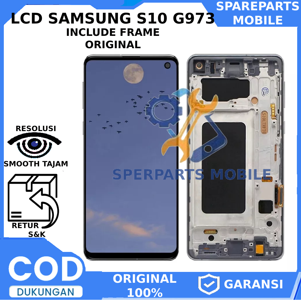 Jual LCD SAMSUNG S10 G973 INCLUDE FRAME OLED2 FULLSET TOUCHSCREEN ...