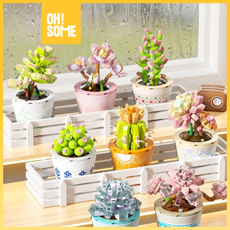 Jual OHSOME Bonsai Flowers Pot Mini Block Mainan Rakit Brick Blok Susun ...