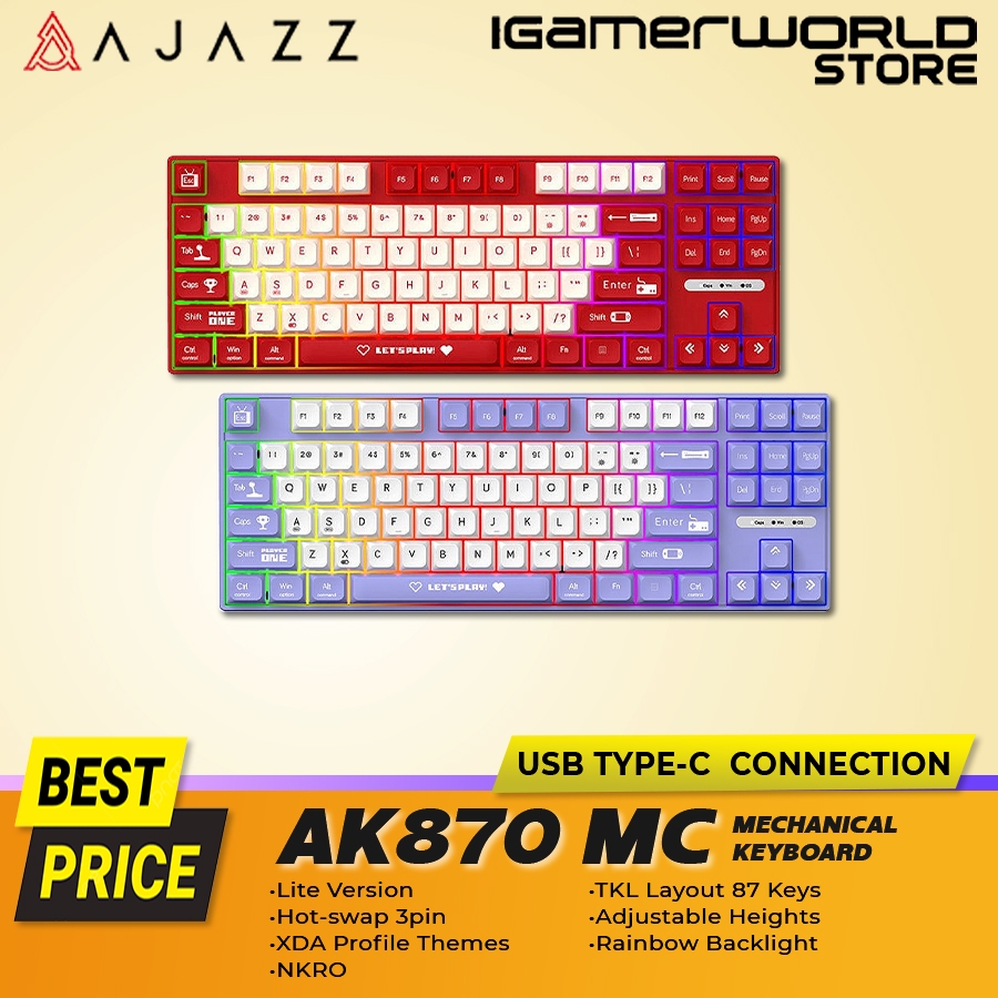 Jual Ajazz AK870 MC Lite Dual Tone TKL Mechanical Gaming Keyboard | Shopee Indonesia