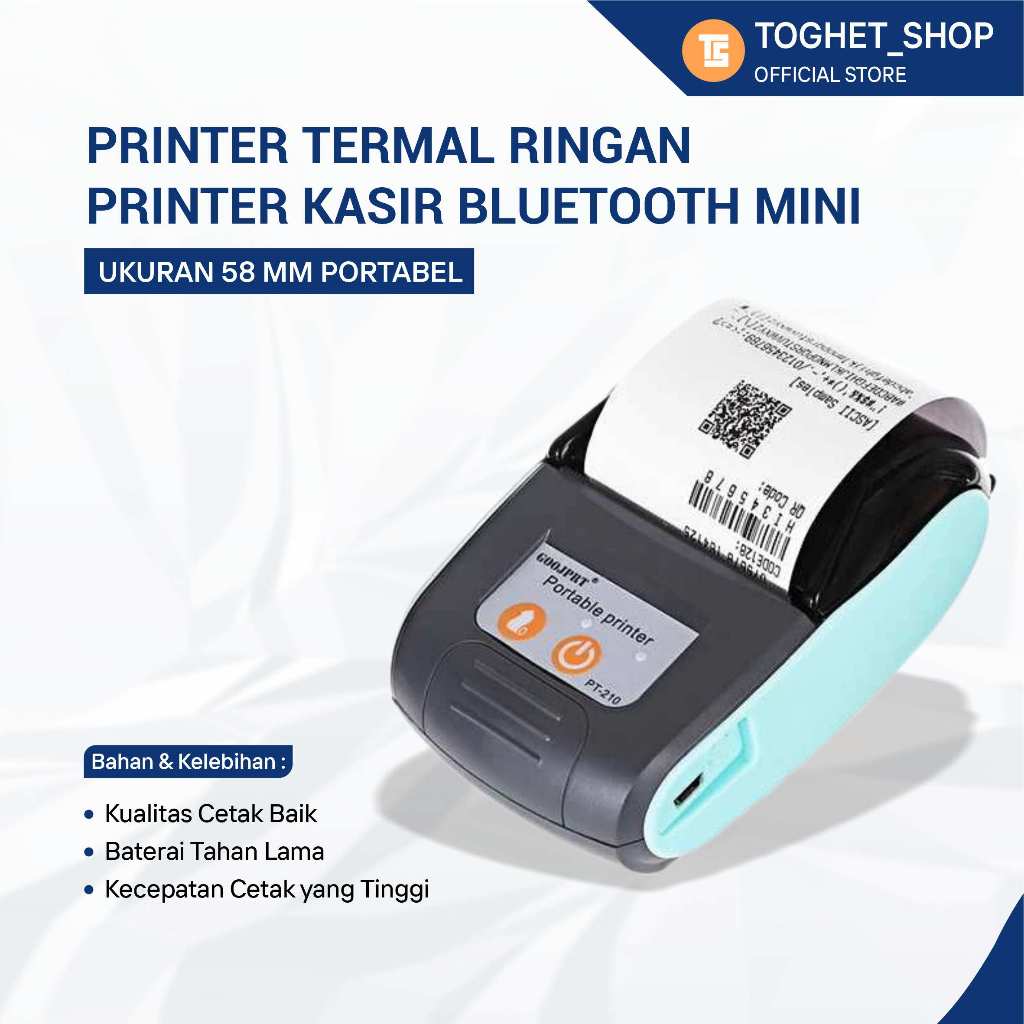 Jual Printer Termal Ringan Printer Kasir Bluetooth Mini Thermal Receipt Printer Ukuran 58 mm ...