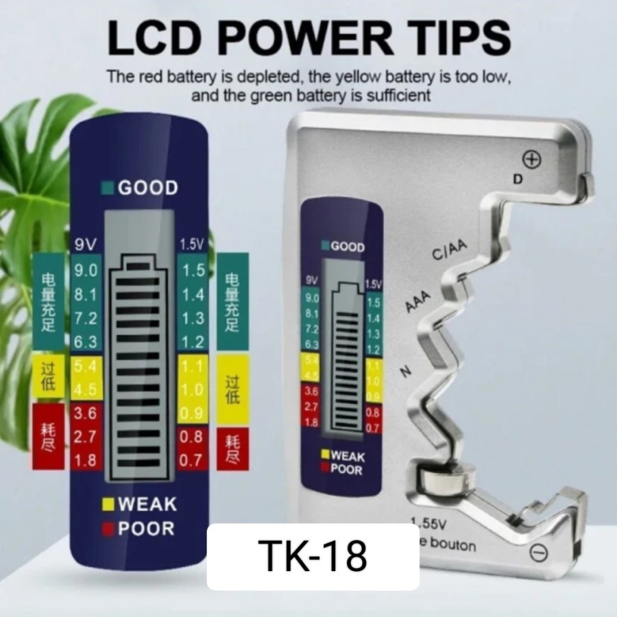 Jual TK-18 Alat Tester Cek Baterai Universal Dengan layar LCD Test ...
