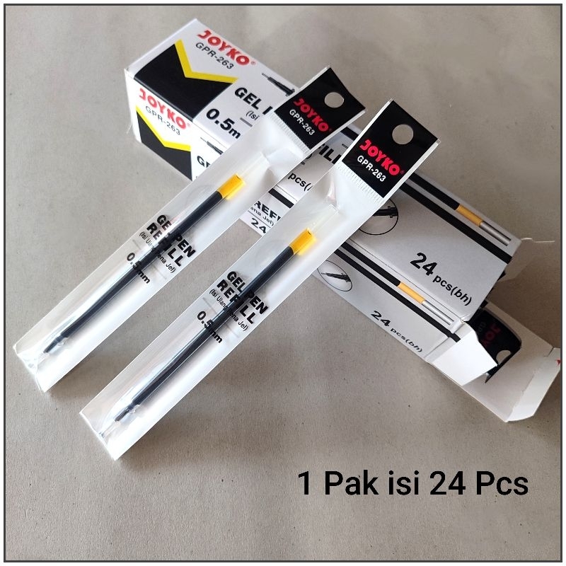 Jual 1 Pak Isi Pulpen Joyko Gel HITAM Isi 24 Pcs ( GPR-263 ) | Shopee ...