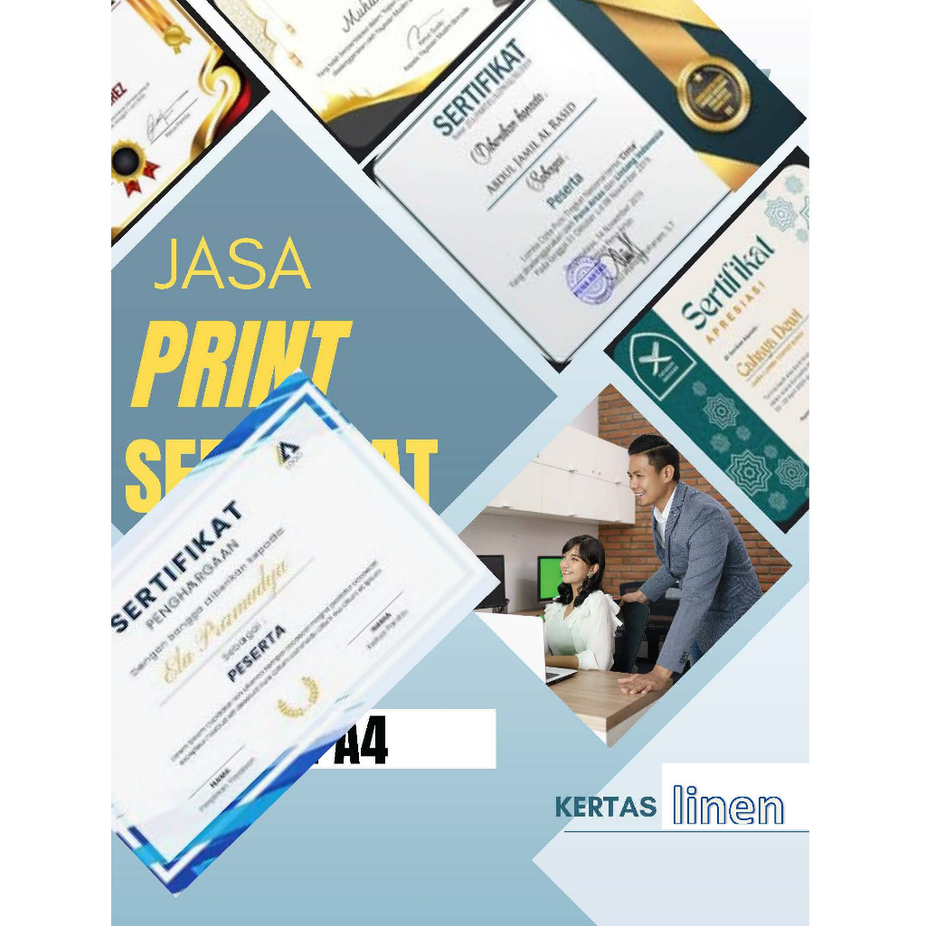 Jual PROMO! CETAK PRINT PENGHARGAAN UKURAN A4 DAN A5 KERTAS LINEN (COD ...