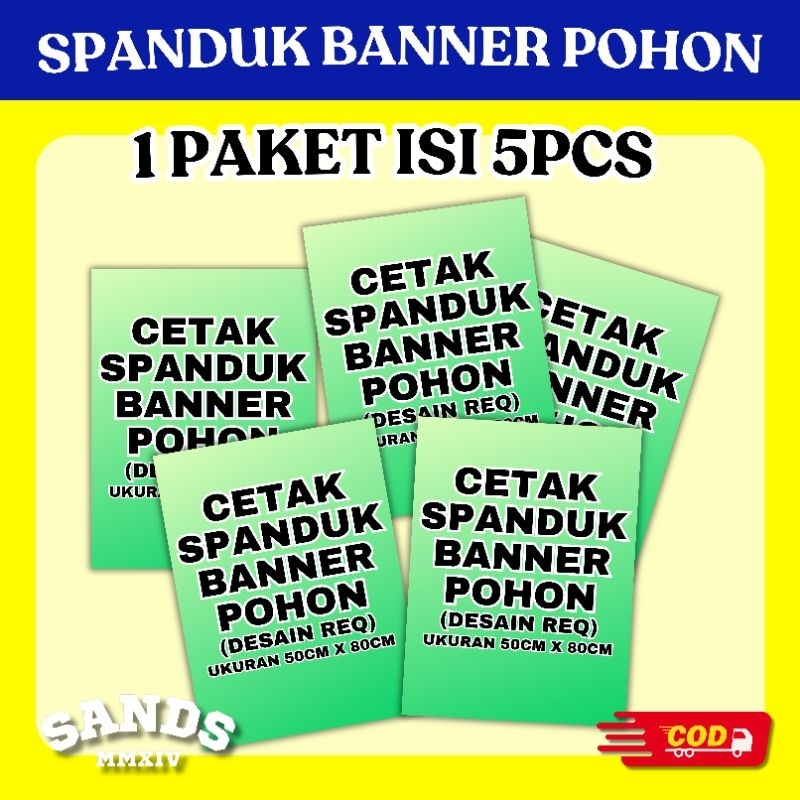 Jual CETAK SPANDUK POHON BANNER POHON CUSTOM SPANDUK POHON BANNER ...