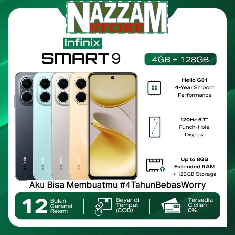 Jual Infinix Smart 9 4/128 4+4/128 GB Garansi Resmi Infinix 1 Tahun | Shopee Indonesia