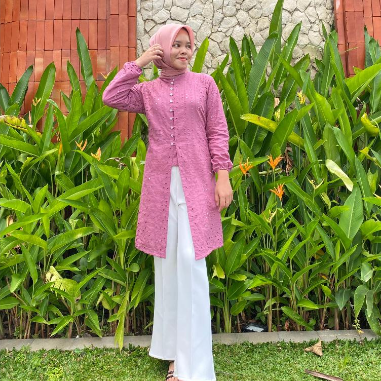 Jual [ LD120 ] Chea Tunik Katun Bordir ( Katbol ) Baju kondangan / Baju ...