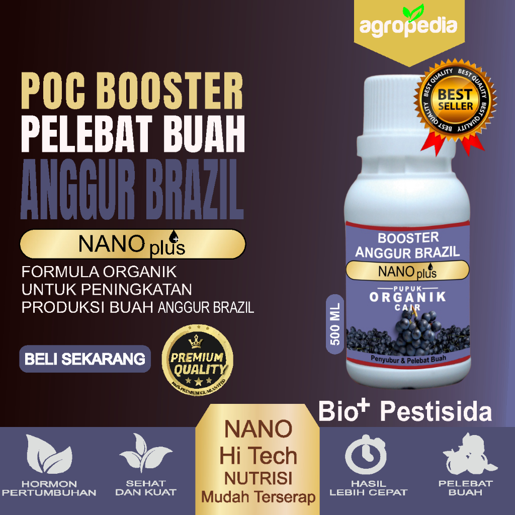 Jual NUTRISI BOOSTER Pupuk Anggur Brazil Agar Cepat Berbuah, Pelebat Buah Anggur Brazil, Pupuk ...