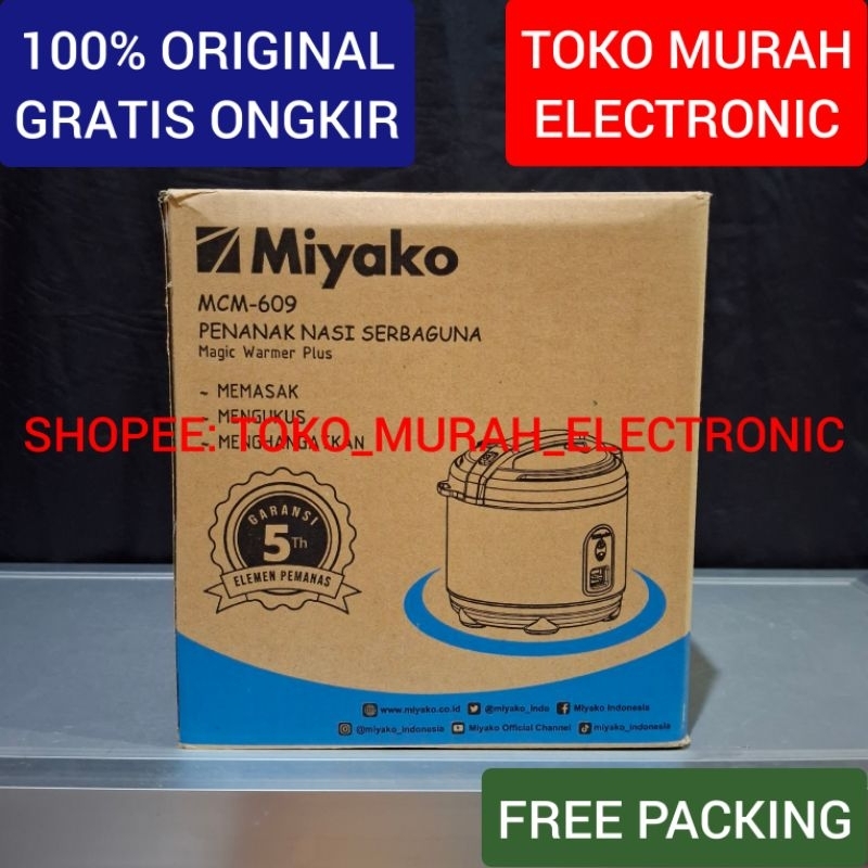 Jual TME - Rice Cooker Miyako MCM-609 0,6 Liter Original SNI | Shopee ...