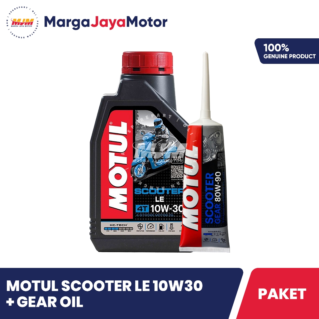 Jual Paket Oli Motul Scooter LE 10W-30 + Motul Gear Oil 120ml | Shopee ...