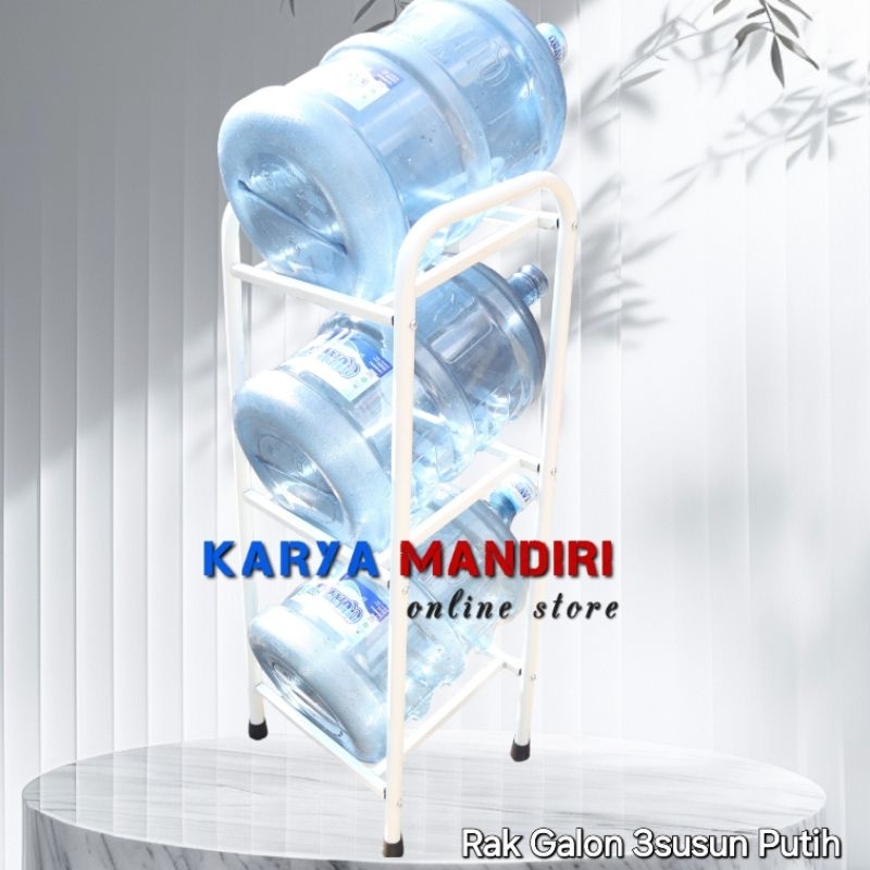 Jual Rak Galon Susun / Tempat Galon 3 Susun Putih | Shopee Indonesia