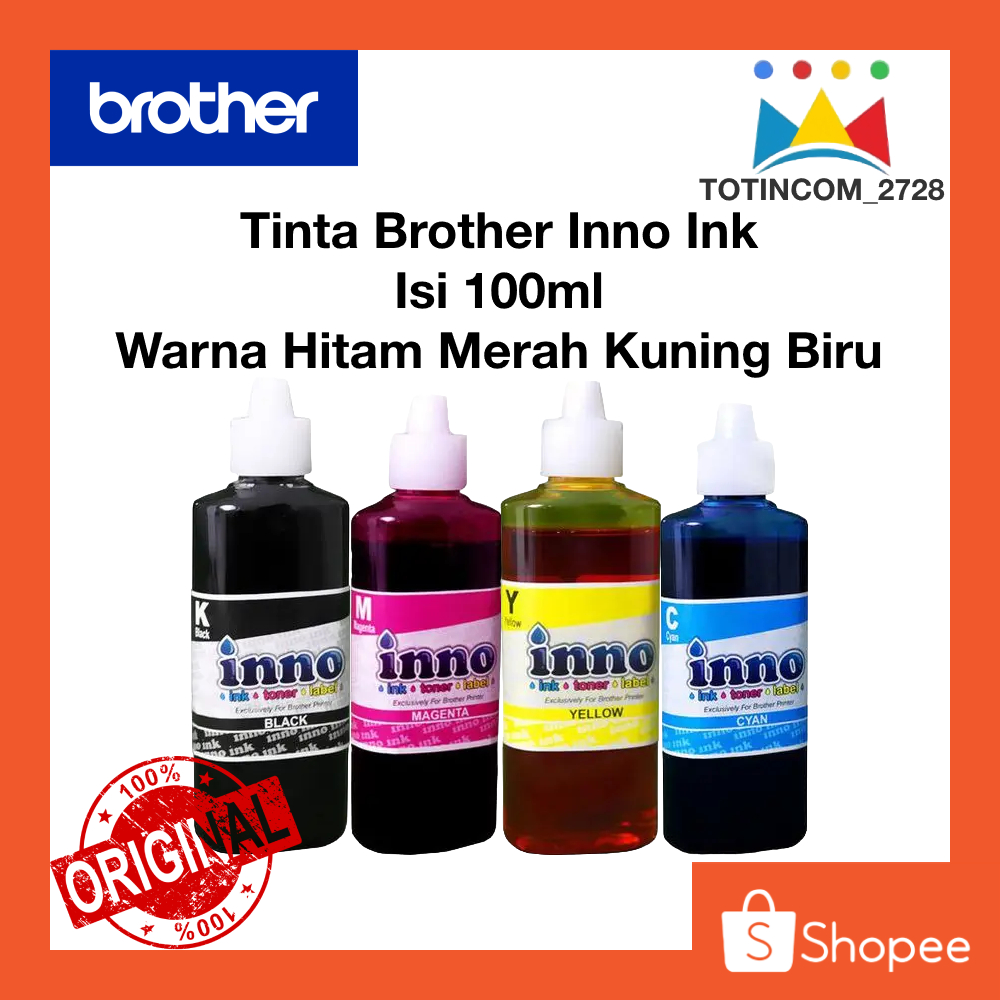 Jual Tinta Brother Inno Ink 100ml Original Black dan Color Original ...