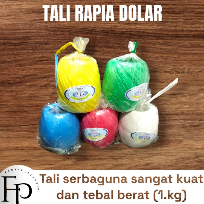 Jual TALI RAFIA DOLAR /HITAM,PUTIH,HIJAU,KUNING,BIRU/TALI SERBAGUNA ...