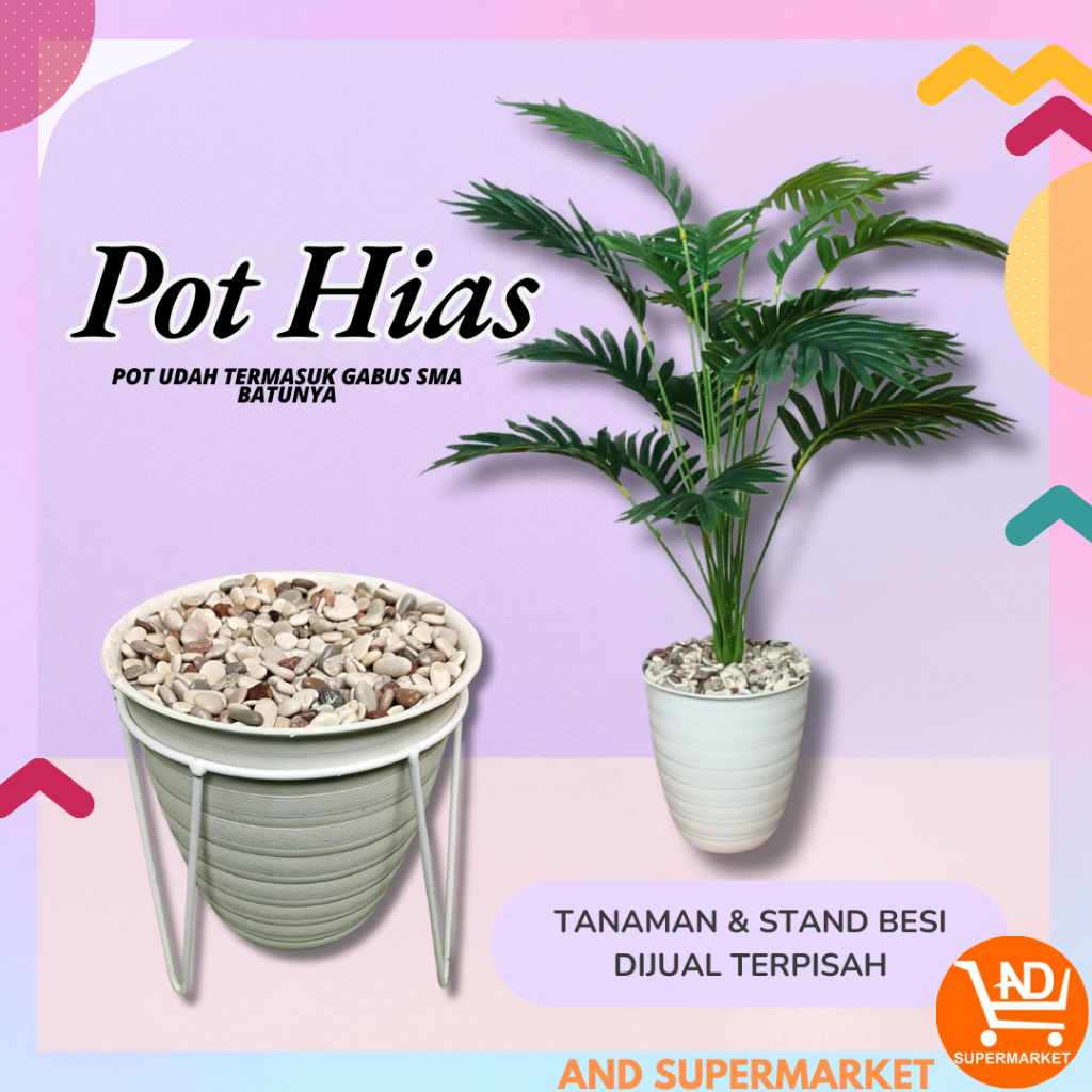 Jual Pot Tanaman Hias Plastik Pot Tawon Putih Tinggi 19CM Dekorasi ...