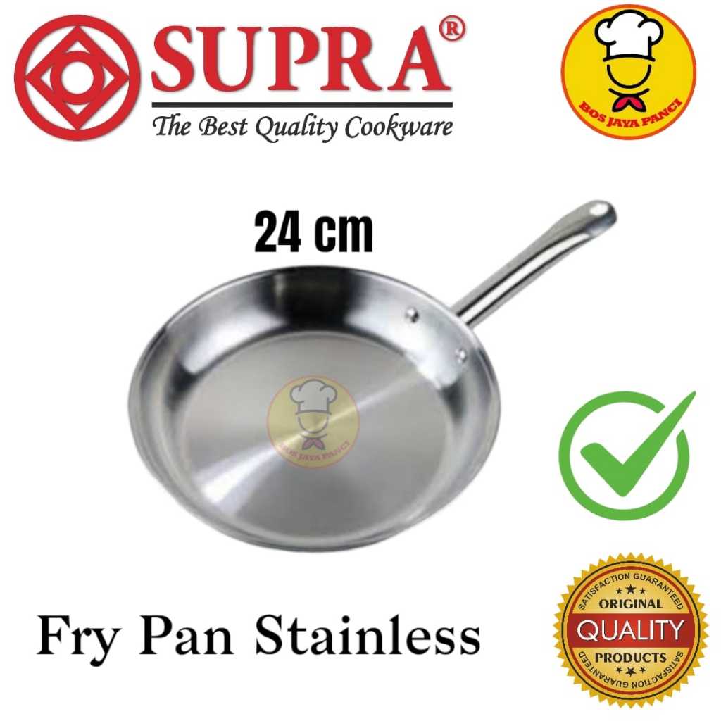 Jual SUPRA Fry Pan 24cm professional SUS 304, Fry Pan stainless steel tebal, penggorengan ...