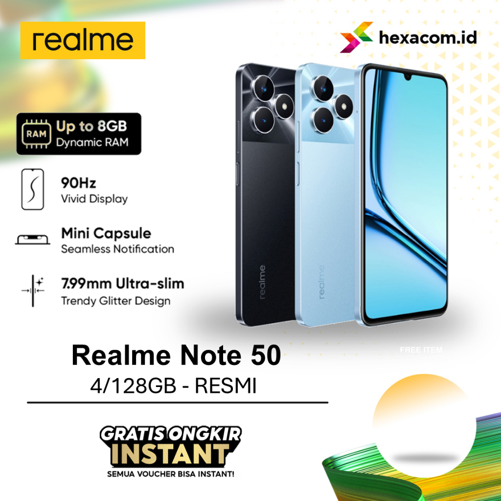 Jual Realme Note 50 4GB 128GB 90Hz Ultra Slim Body / 13 MP AI Camera ...