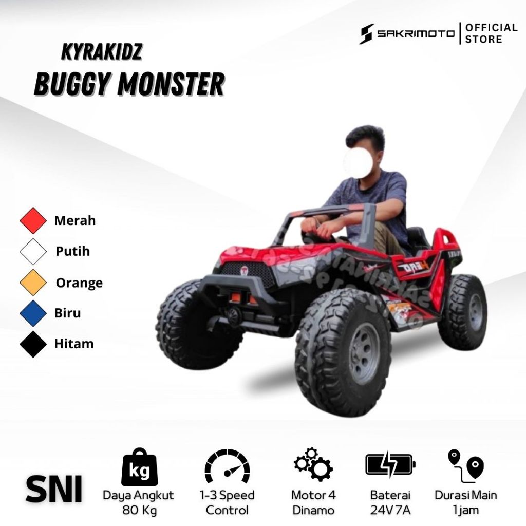 Jual Buggy Monster bisa Untuk Dewasa 24 Volt mainan mobil aki yukita ...